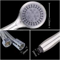 China Modern 5 Modes ABS Plastic Big Panel Round Chrome Rain Head Water Saver Shower Head for sale