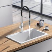 China Easy To Install and Simple Atmosphere Lizhen Swivel Pull Out Down Spout Kitchen Faucet for sale