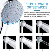 China Chrome Finish 5 Functions ABS Hand Shower for Strong Pressurization and Modern Design for sale