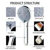 China Chrome Finish 5 Functions ABS Hand Shower for Strong Pressurization and Modern Design for sale