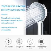 China Chrome Finish 5 Functions ABS Hand Shower for Strong Pressurization and Modern Design for sale