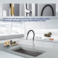 China Silver 2024 Design end Pull Down Kitchen Tap Sink Faucet Flexible Rubber Swivel Deck Mounted for sale