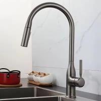 China Stainless Steel Kitchen Faucet Single Handle Desk Mounted Tap for OEM/ODM Acceptable for sale