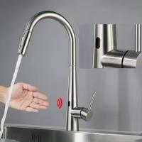 China Single Handle Stainless Steel Kitchen Faucet Pull Down Sprayer Hot And Cold Water Mixer for sale