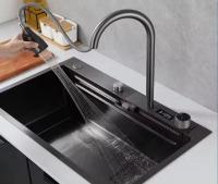 China 304 Raindance Pull Out Mixer Stainless Steel Kitchen Sinks With Faucet by Lizhen-Hwa.Con for sale