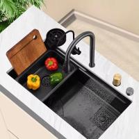 China Lizhen-Hwa.Con Kitchen Sink Modern Waterfall Rainfall Single Bowl Stainless Steel Sink for sale
