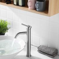 China 484g Blister Stainless Steel 304 Bathroom Single Sink Faucet Hot Cold Water Shower Basin for sale