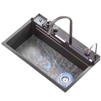 China Multifunction Brushed Stainless Steel Waterfall Kitchen Sink with Anti-Scratch Feature for sale