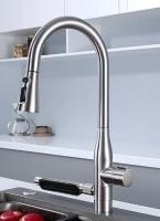 China Pull Out Spray Type Kitchen Sink Waterfall Faucet Mixer 360 Degree Rotation Extender for sale