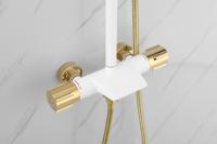 China Hotel Bathroom Shower 3 Functions ABS Handheld Spray Luxury Shower Head Set with Trim for sale