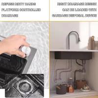 China Smart Digital Display Stainless Steel Pull Out Waterfall Faucet for Grey Square Bowl Shape Sink for sale