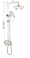 China Exposed Shower Faucet Feature Without Slide Bar Modern Brass Rainfall Bathtub Tap Set for sale