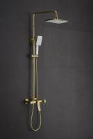 China Wall Mounted Square Shower Faucet Set with Single Handle and Round Shower Head Shape for sale
