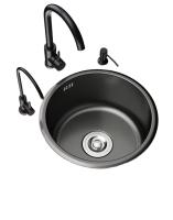 China Modern Style 304 Stainless Steel Kitchen Sinks Undermount Single Bowl Sliver Black Nano for sale