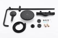 China 2023 Style Matt Black Copper Modern Bathroom Shower Set with Round Shower Head Design for sale
