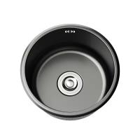 China Small Round Kitchen Sink with Single Bowl and Mixer Tap Hole in 304 Stainless Steel for sale