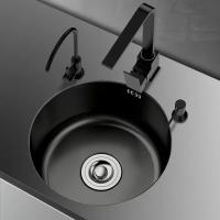 China Small Round Kitchen Sink with Single Bowl and Mixer Tap Hole in 304 Stainless Steel for sale