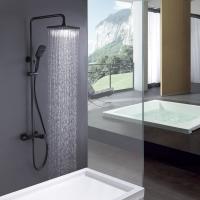 China Brass Valve Core Shower System with 12 Inch Rainfall Shower Head and Handheld for sale