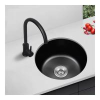 China Small Round Kitchen Sink with Single Bowl and Mixer Tap Hole in 304 Stainless Steel for sale