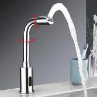 China Faucet Type Hot Cold Water Kitchen Tap Brass Construction Automatic Water Saver Tap for sale
