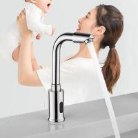 China Faucet Type Hot Cold Water Kitchen Tap Brass Construction Automatic Water Saver Tap for sale