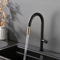 China Silver Lizhen Stainless Steel 2 Functions Kitchen Faucet Hot Cold Water Mixer Tap for sale