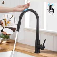China Faucet Type Hot Cold Water Kitchen Tap Lizhen Black Gold Stainless Steel Kitchen Faucet for sale