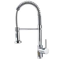 China Single Hole Stainless Steel Spring Pull Out Kitchen Faucet for Sink Hot and Cold Taps for sale