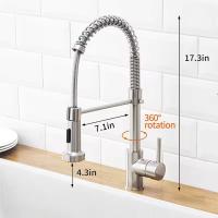 China Lizhen-Hwa.Vic Pull Out Spray Kitchen Faucet with Brass Material and Hot Cold Mixer for sale