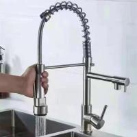 China Lizhen-Hwa.Vic Pull Out Spray Kitchen Faucet with Brass Material and Hot Cold Mixer for sale