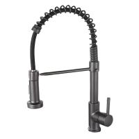 China Deck Mounted Bright Chrome Plated Brass Kitchen Sink Faucet With Spray Lizhen-Hwa.Vic for sale