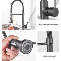 China Deck Mounted Bright Chrome Plated Brass Kitchen Sink Faucet With Spray Lizhen-Hwa.Vic for sale