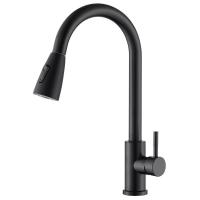 China Contemporary Style Blackened Kitchen Faucet with Dual Mode Outlet and Single Handle for sale