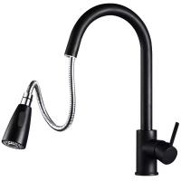 China Contemporary Style Blackened Kitchen Faucet with Dual Mode Outlet and Single Handle for sale