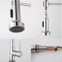 China Modern Design Hot Cold Water Mixer 360 Rotating Brass Kitchen Faucet with Spring Spray for sale