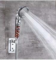 China Eco-Friendly High Pressure 3 Spraying filterable Shower Head with hose Popular Style for sale