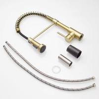 China Kicthen Faucet 304 Stainless Steel Gold Pull Down Sprayer Spring Kitchen Mixer Faucet for sale