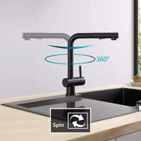 China Modern Contemporary Deck-mounted Waterfall Kitchen Tap in Bright Chrome Plated Finish for sale