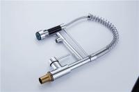 China 304 Stainless Steel Gold Kitchen Taps Pull Down Sprayer Spring Kitchen Mixer Faucet for sale
