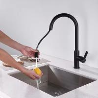 China 2024 Kitchen Taps in Matte Black Finish with Deck Mount Design and Single Handle for sale