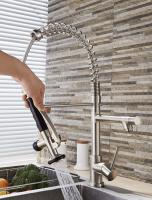 China Hot Cold Water Kitchen Faucet with Swivel Extension Spring Pull Out Pull Down Sprayer for sale