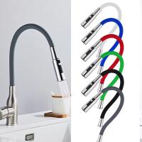 China Single Hole Bathroom Faucet Mount Custom Color Flexible Rubber Silicon Hose for sale
