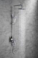 China Bath Room Chrome Plated Stainless Steel Wall Mount Faucets Taps Bathroom Rainfall Shower Set for sale