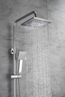 China Bath Room Chrome Plated Stainless Steel Wall Mount Faucets Taps Bathroom Rainfall Shower Set for sale