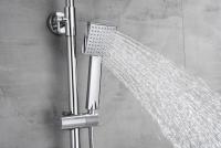 China Bath Room Chrome Plated Stainless Steel Wall Mount Faucets Taps Bathroom Rainfall Shower Set for sale