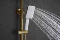 China Square Shower Head Bathroom Shower Set with Golden Bathroom Products Shower System for sale