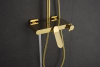 China Square Shower Head Bathroom Shower Set with Golden Bathroom Products Shower System for sale