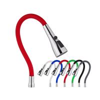 China Bathroom Flexible Rubber Silicon Hose with Stainless Steel Valve Core for sale