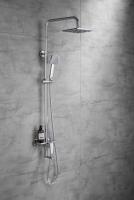 China Chrome Plated Stainless Steel Wall Mount Shower Set with Exposed B S Faucet Feature for sale