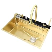 China Upgrade Your Kitchen with LZ-Hwa.Con Gold SUS Smart Kitchen Sink Undermount Installation for sale